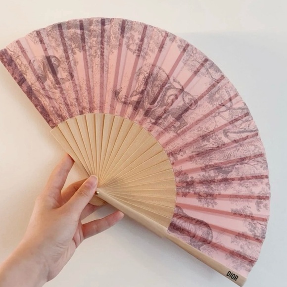 Dior | Accessories | Dior Blush And Beige Artistic Hand Fan | Poshmark